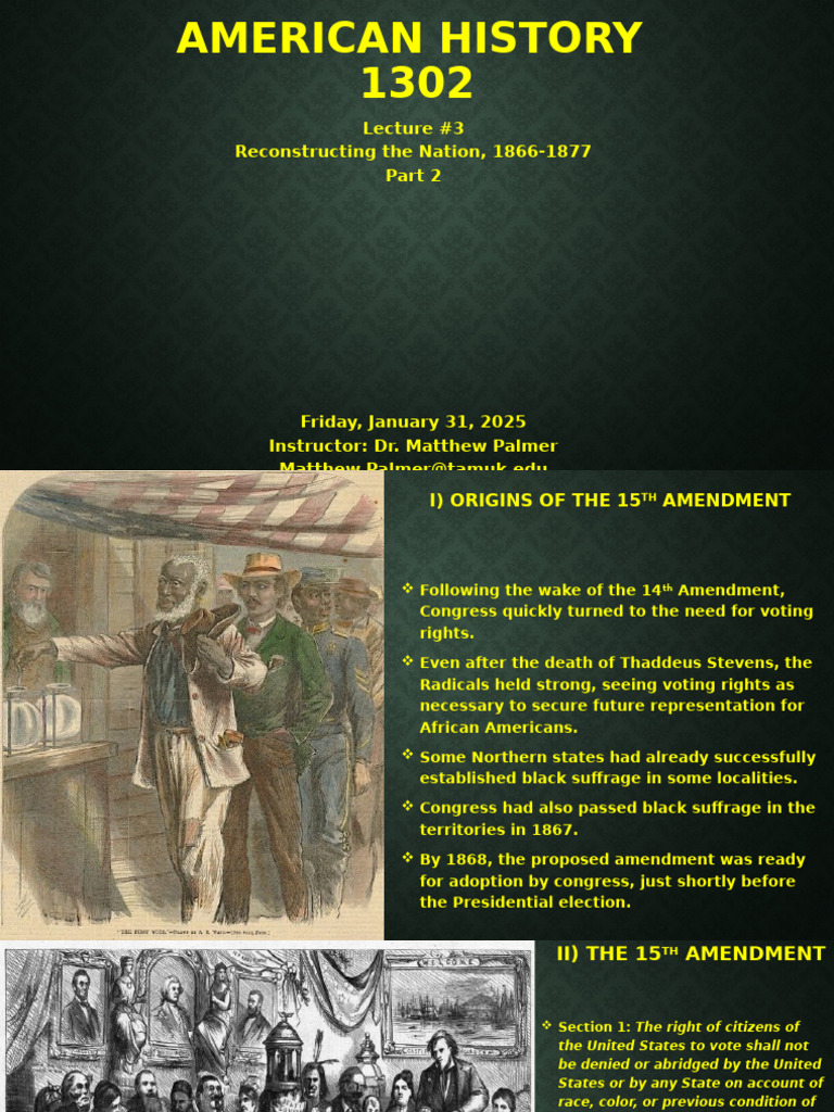 Lecture #3. US Hist Friday, January 31, 2025 | PDF | Fifteenth ...