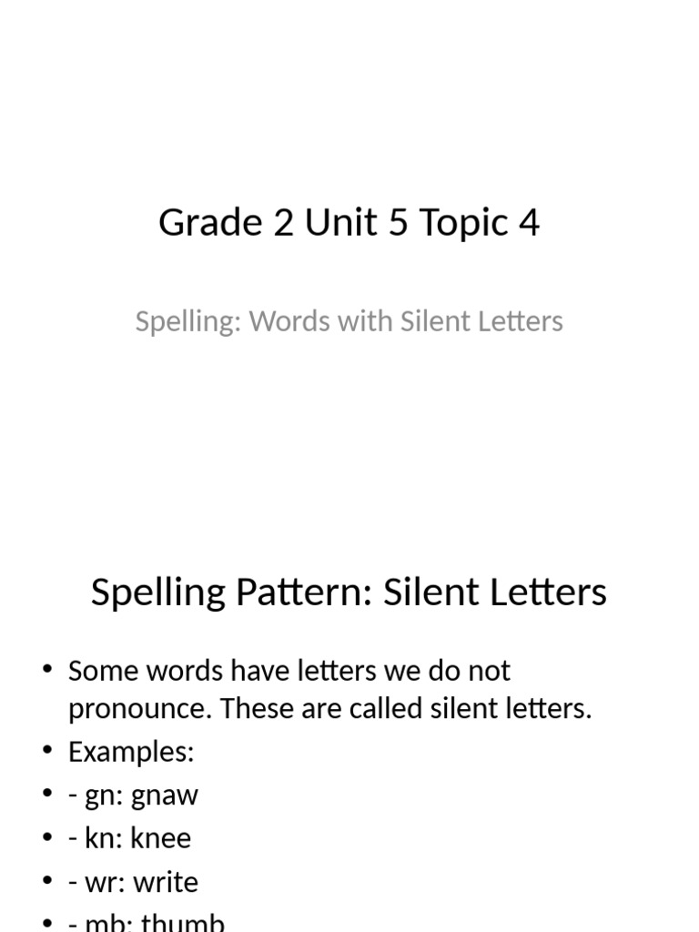 Silent Letters Spelling for Grade 2 | PDF | Linguistics | Linguistic ...