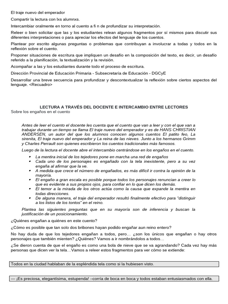 SECUENCIA El Traje Nuevo Del Emperador | PDF | Verdad