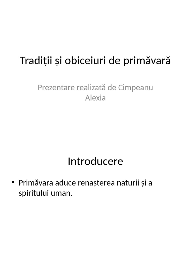 Traditii Primavara Cu Poze Langa Text | PDF