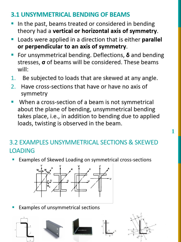 Unsymmetrical Bending of Beams #1 | PDF | Bending | Beam (Structure)