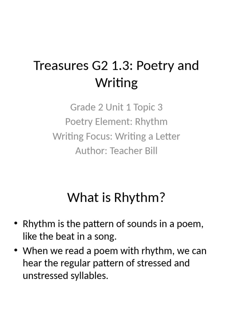 Grade 2 Poetry and Letter Writing Guide | PDF | Poetry | Rhythm