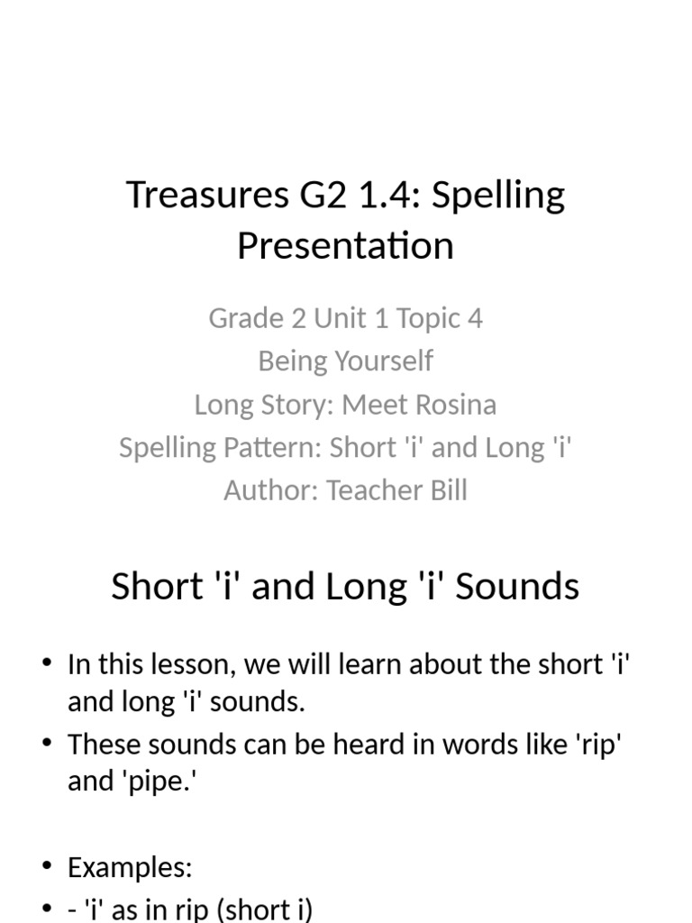 Grade 2 Spelling: Short & Long 'i' Sounds | PDF | Part Of Speech | Verb
