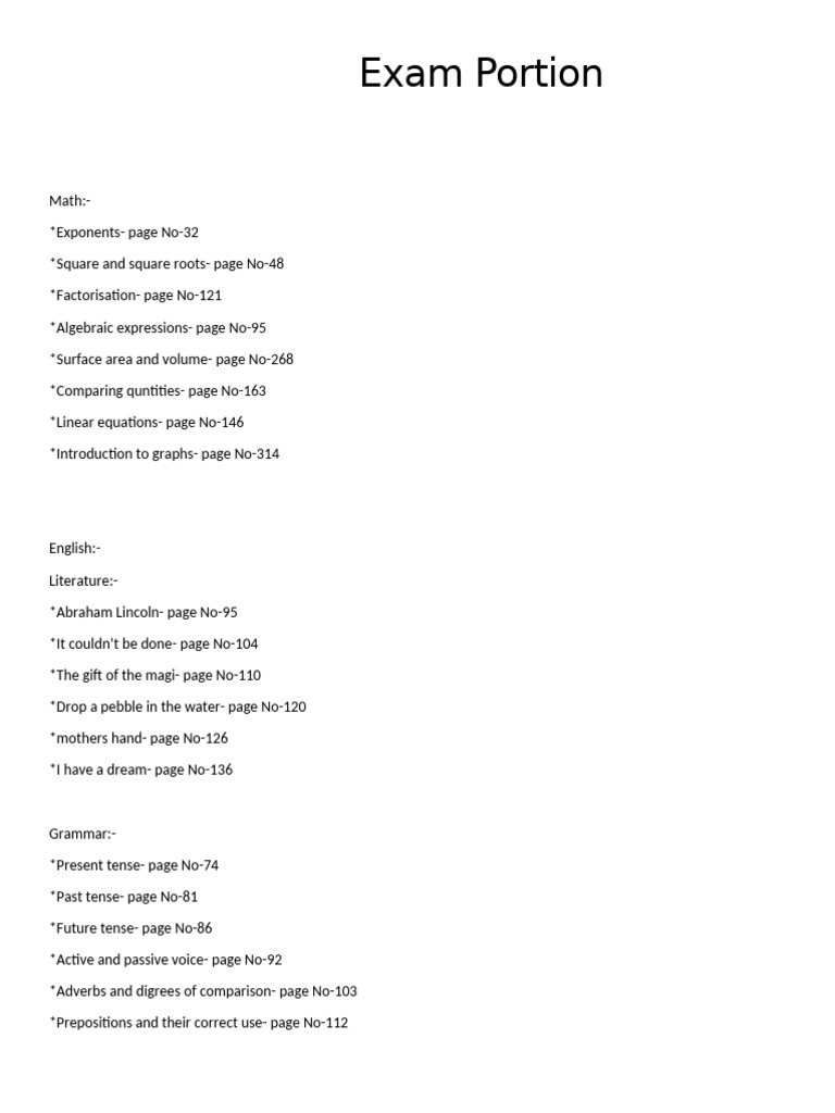 Exam Portion | PDF