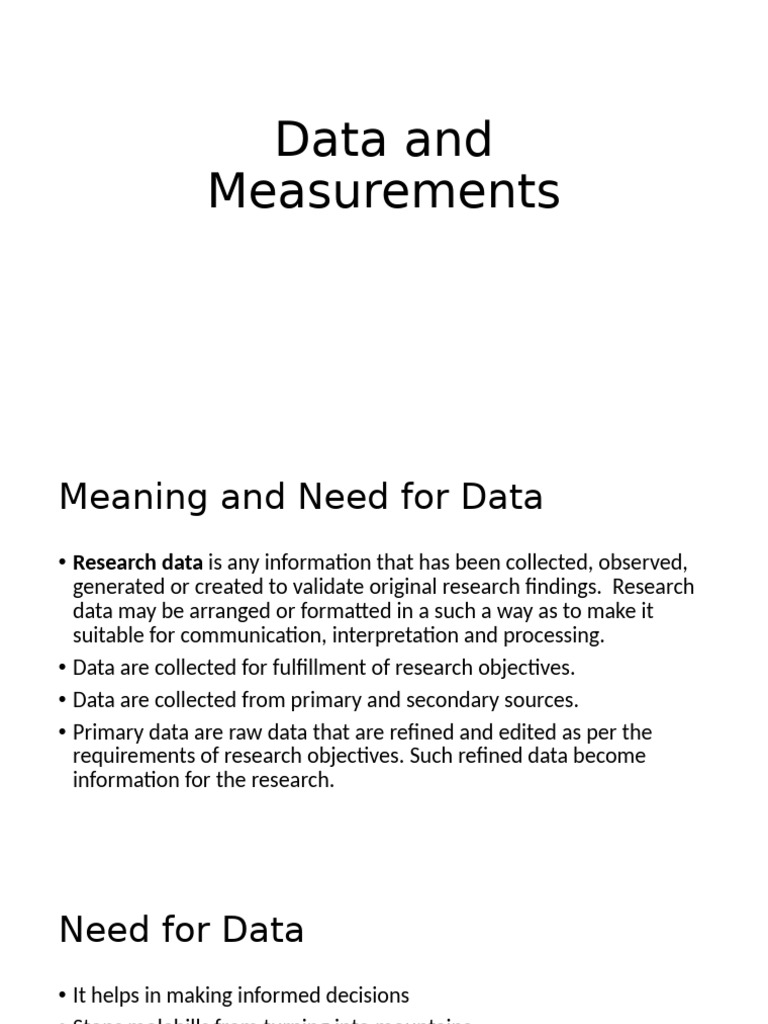Data and Measurements BRM | PDF | Data | Methodology