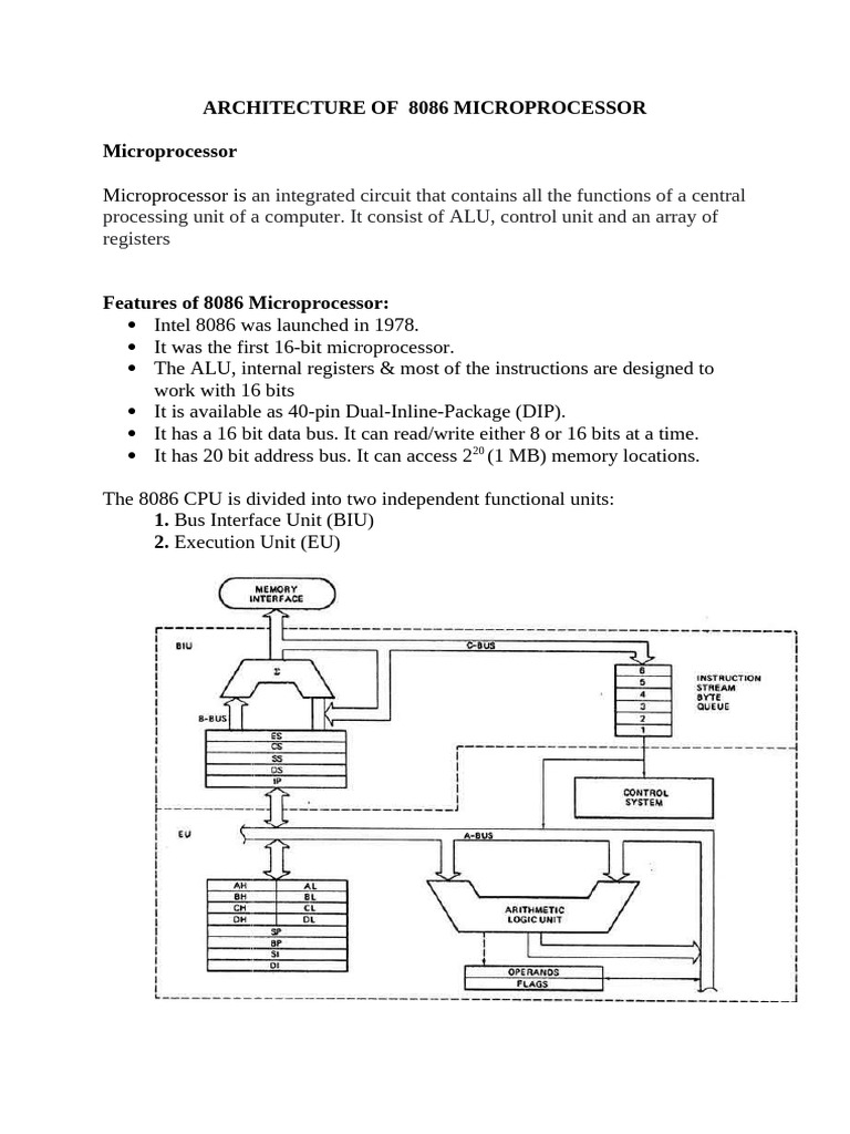 2 - Block Diagram of Intel 8086 | PDF | Central Processing Unit | Computer Memory