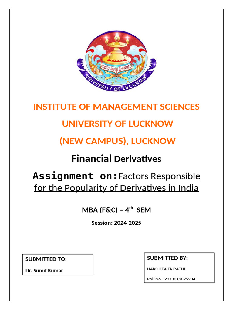FD Assignment Wordform | PDF | Swap (Finance) | Derivative (Finance)