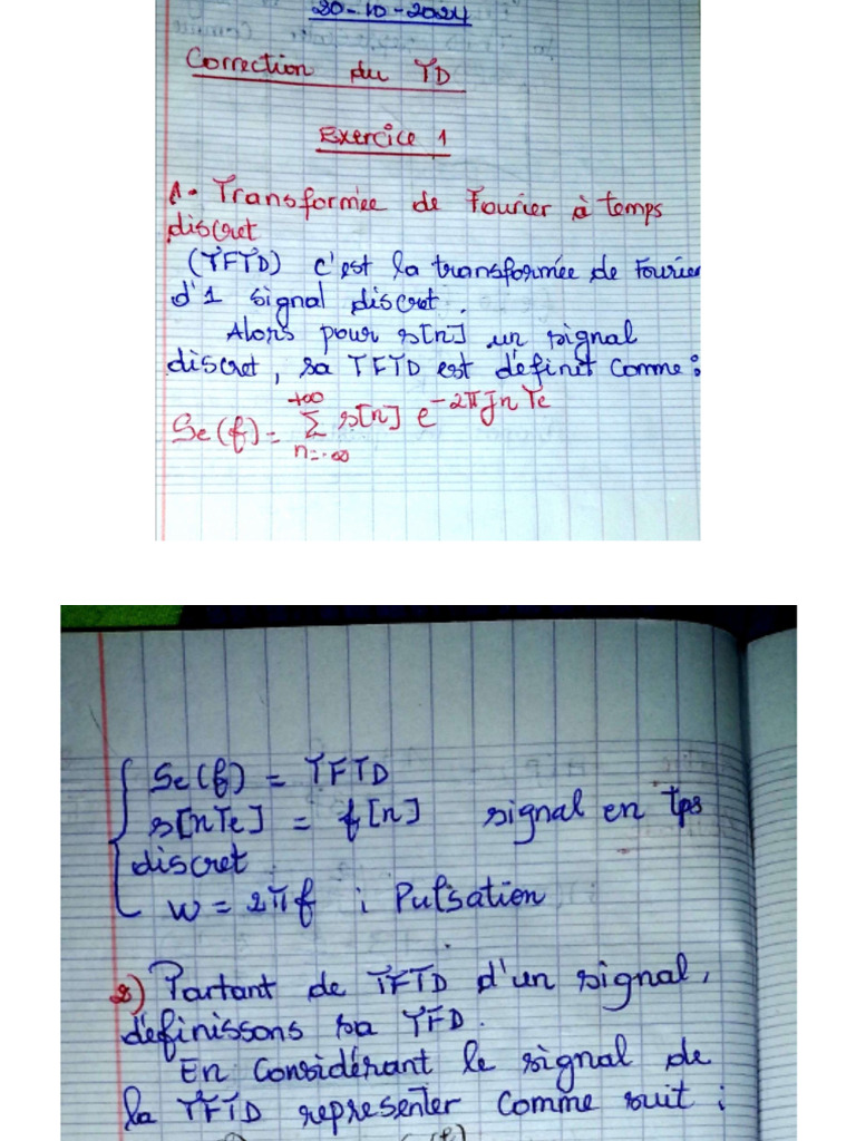 Corrections TD Traitement Du Signal | PDF