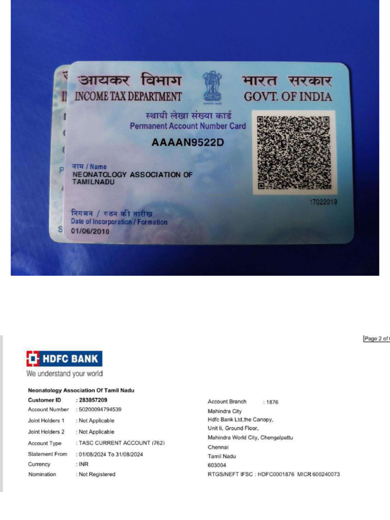 PAN & Account Details | PDF