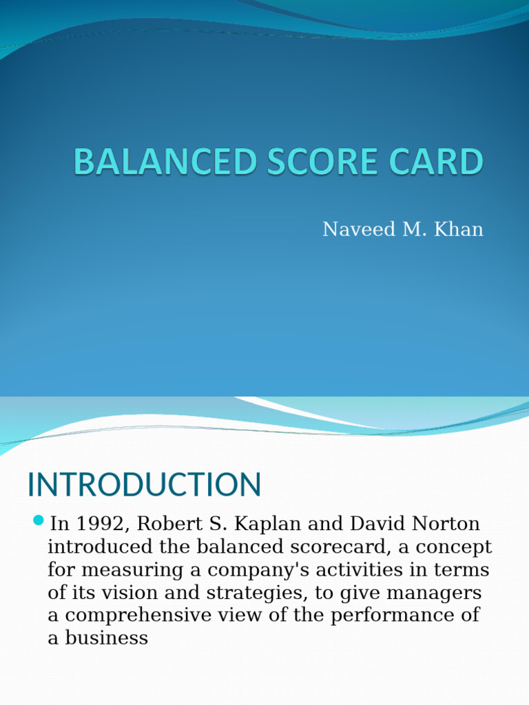 Balanced Score Card | PDF | Private Sector | Economies