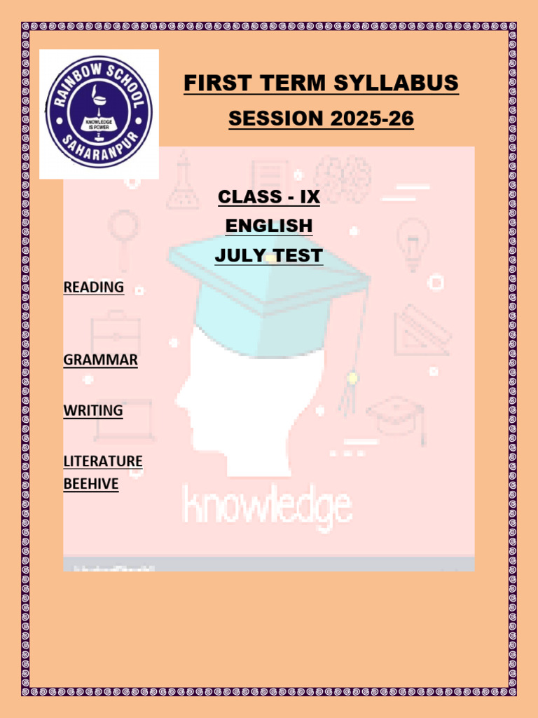 Class 9 1ST Term Syllabus 2025-26 | PDF | Equations | Geometry