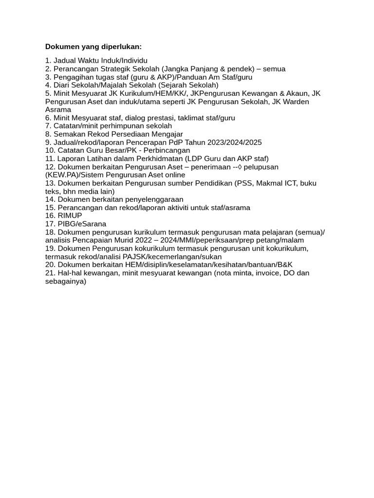Dokumen Yang Diperlukan | PDF