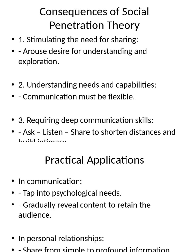 Social Penetration Presentation | PDF
