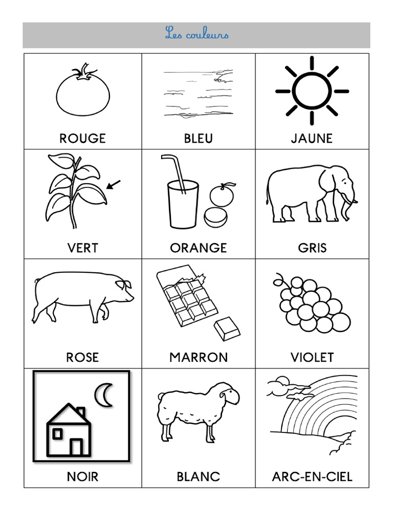Palette de Couleurs à Colorier | PDF