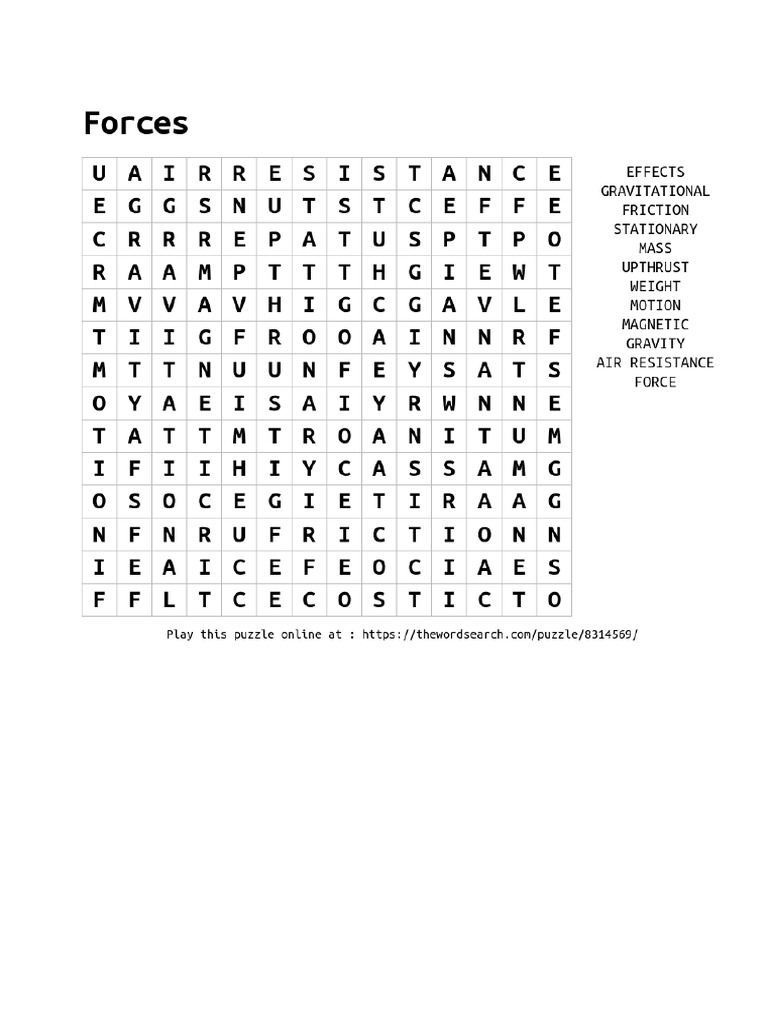 Force Wordsearch | PDF