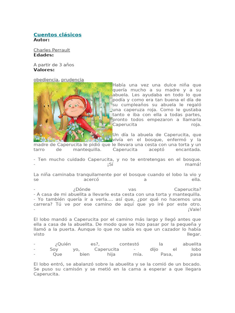 Cuentos Clásicos | PDF | Caperucita Roja