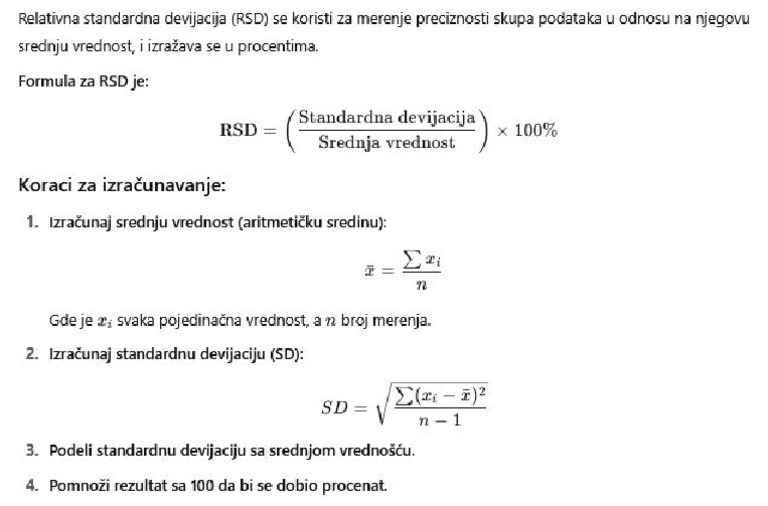 Relativna Standardna Devijacija (RSD) - CHATGPT | PDF