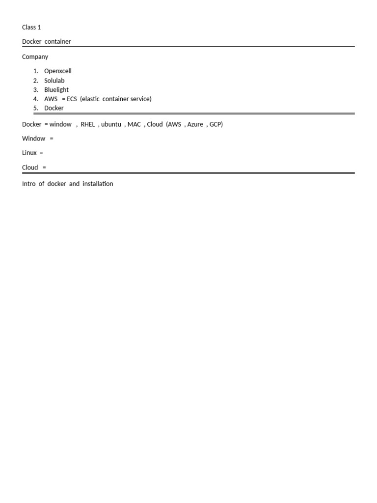 Class 1 Intro of Docker and Installtion | PDF