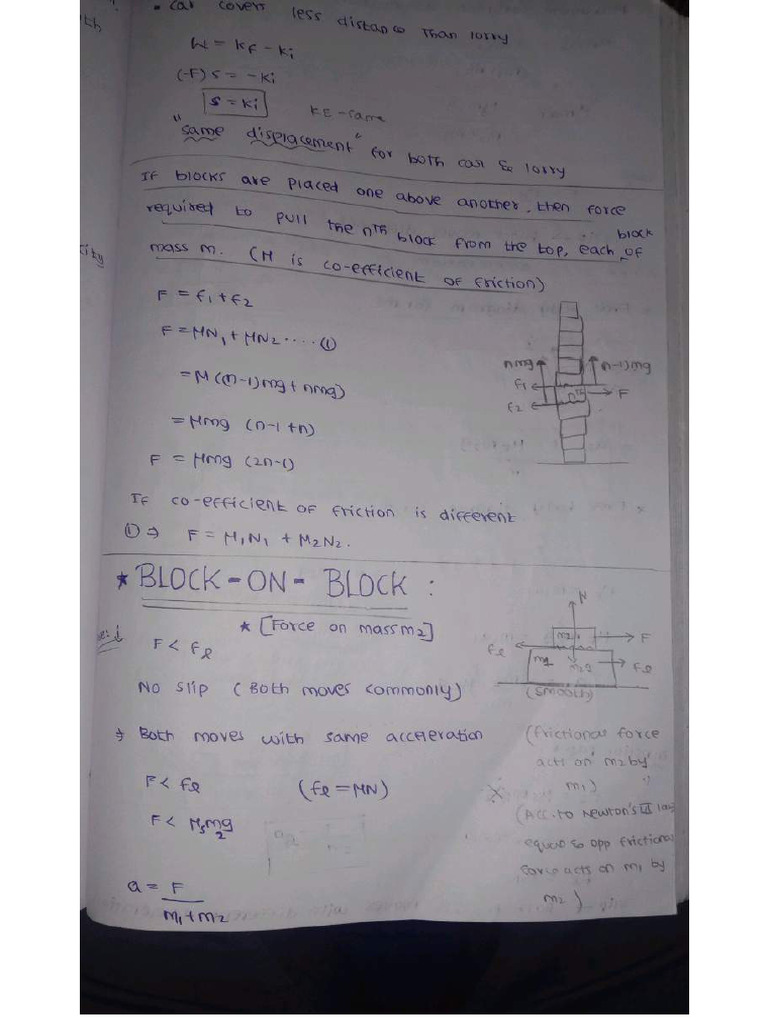 physics Block on block | PDF