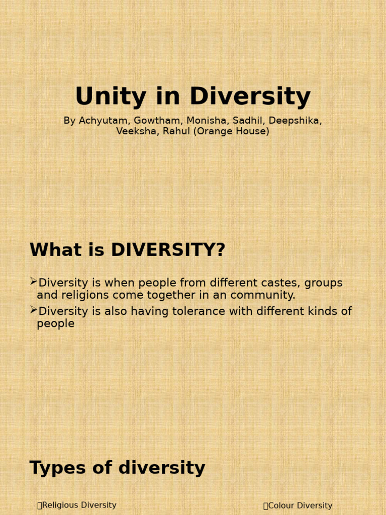 Unity in Diversity | PDF
