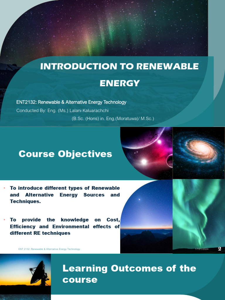 Introduction to Renewable Energy Concepts | PDF | Potential Energy ...