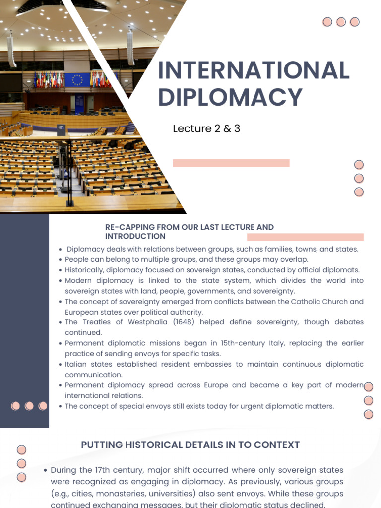 Diplomacy Lec 2,3 | PDF | Diplomacy | Diplomatic Mission