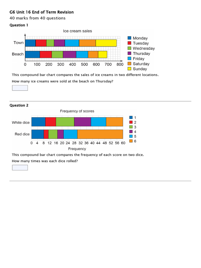 G6 Unit 16 End of Term Revision | PDF | Chart | Infographics