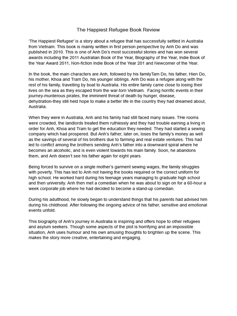 The Happiest Refugee Book Review | PDF