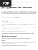 Notes of CH 2 Microorganisms - Friend and Foe - Class 8th Science | PDF ...