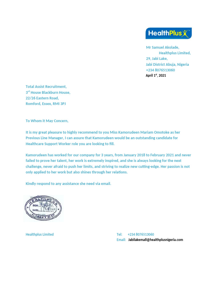 Reference Letter | PDF