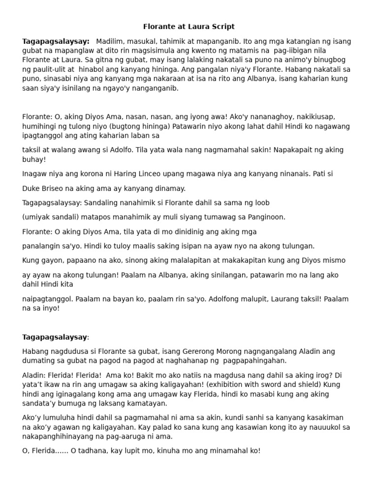 Florante-at-Laura-Script | PDF