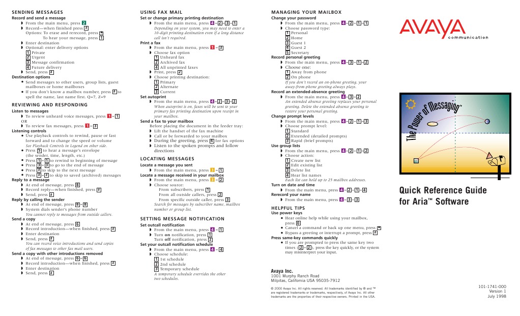 Avaya Setup | PDF | Voicemail | Email