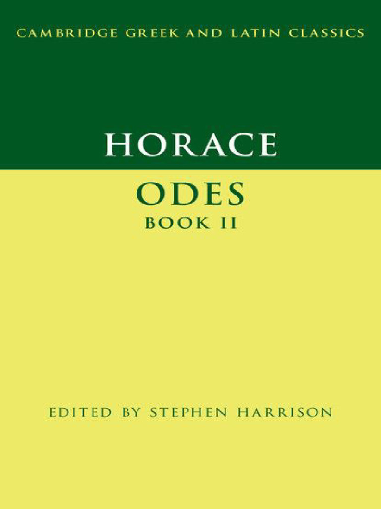 Horace - Odes Book II (Cambridge Greek and Latin Classics) - Stephen ...