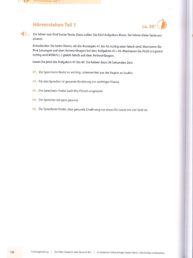 Pruefungstraining Telc Zertifikat B1 - Modelltest 1 - Hoeren | PDF