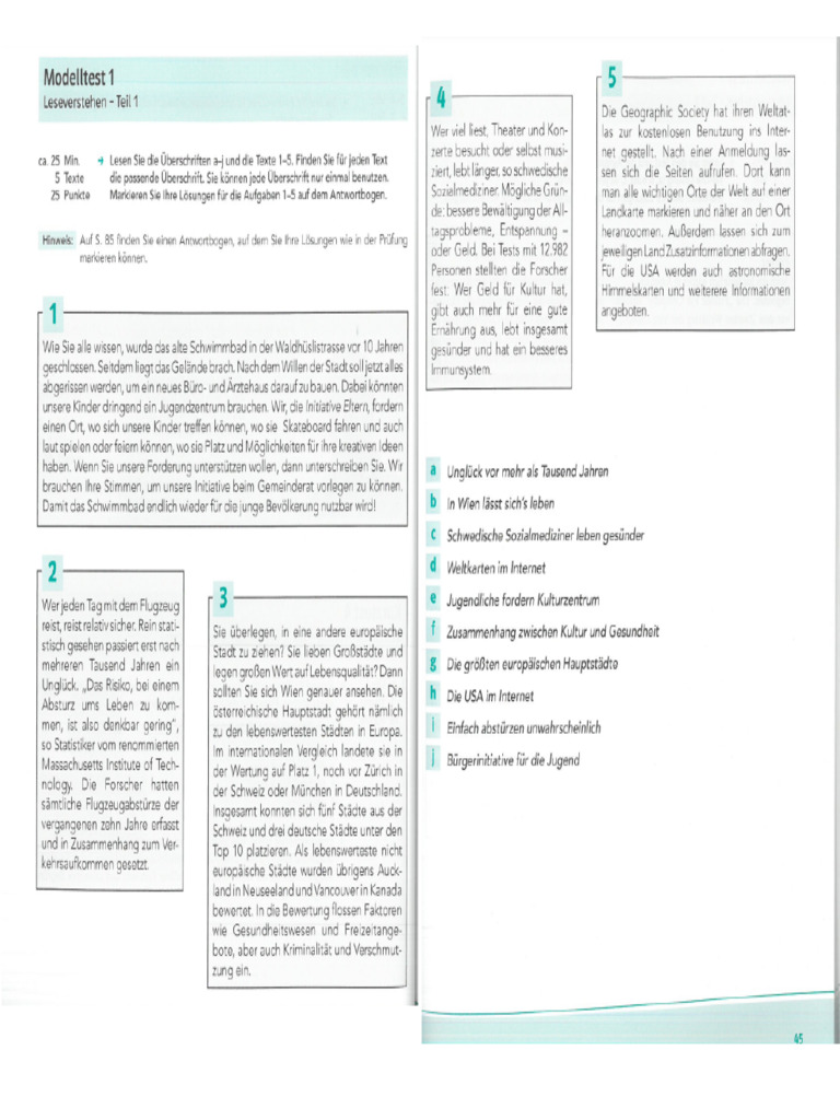 Mit Erfolg B1 - Modelltest 1 | PDF
