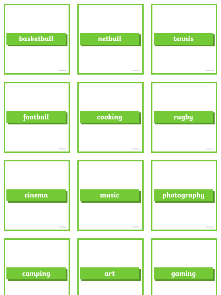 Lotto Cards Words | PDF