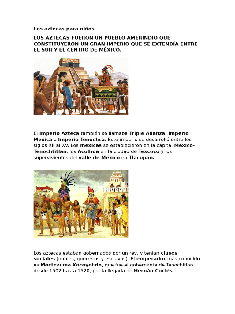 Los Aztecas para Niños | PDF