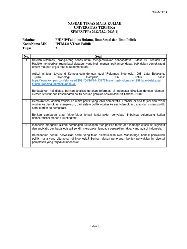 Soal Ipem4215 tmk3 3 | PDF