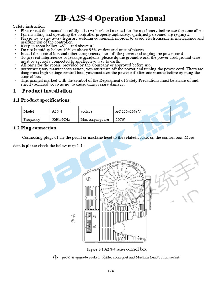 A2S-4 Electric Control Manual | PDF | Sewing Machine | Electrical Engineering