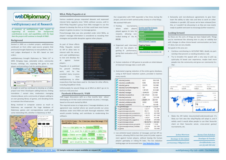 Webdiplomacy and AI Research | PDF | Artificial Intelligence ...