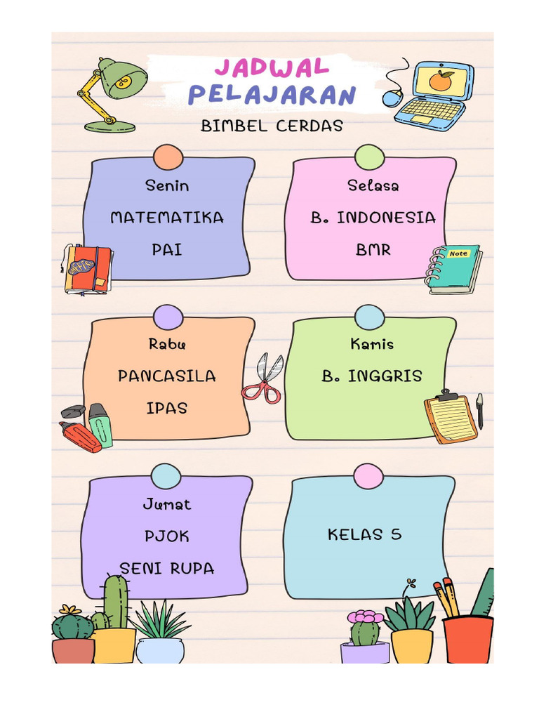 JADWAL LES 5 | PDF