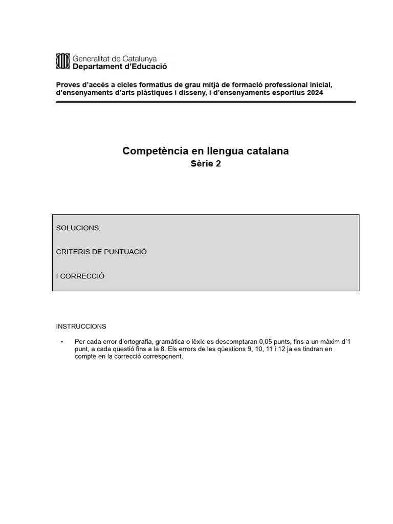 Comp Llengua Catalana | PDF