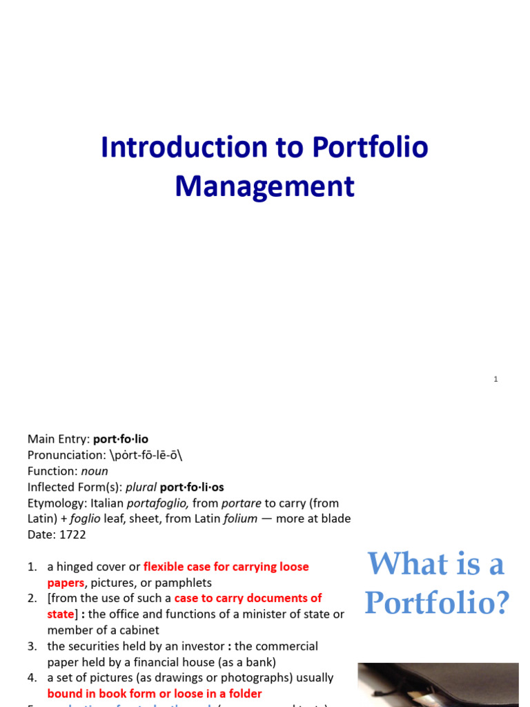 Understanding Portfolio Management Basics | PDF