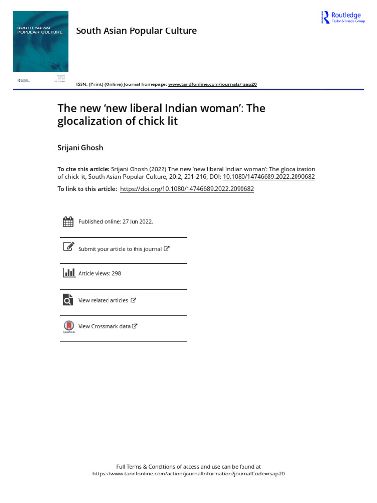 Glocalizing Indian Chick Lit Narratives | PDF | Feminism | Gender Studies