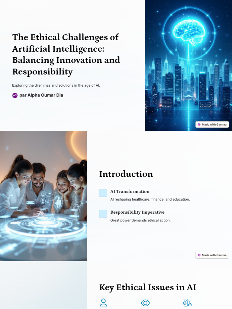 The Ethical Challenges of Artificial Intelligence Balancing Innovation and Responsibility | PDF