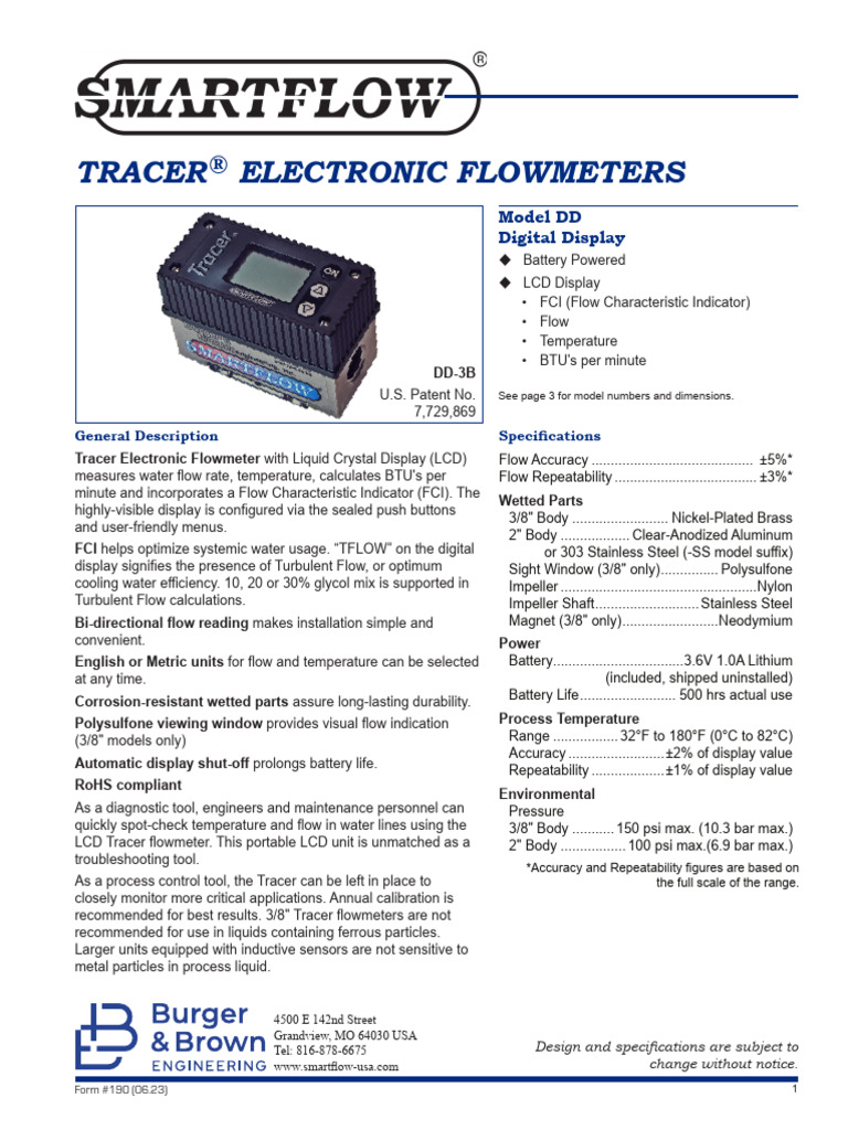 Catalog Tracer Flowmeters 3-17 | PDF | Flow Measurement | Mechanical ...