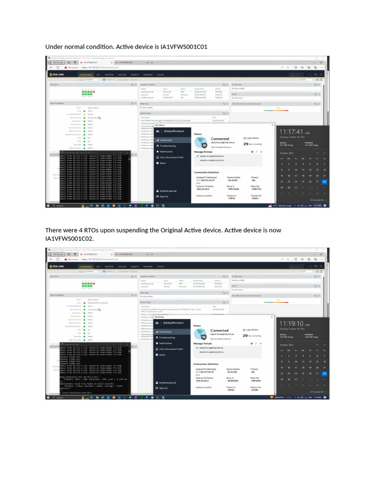 Device Status Changes and RTOs Summary | PDF