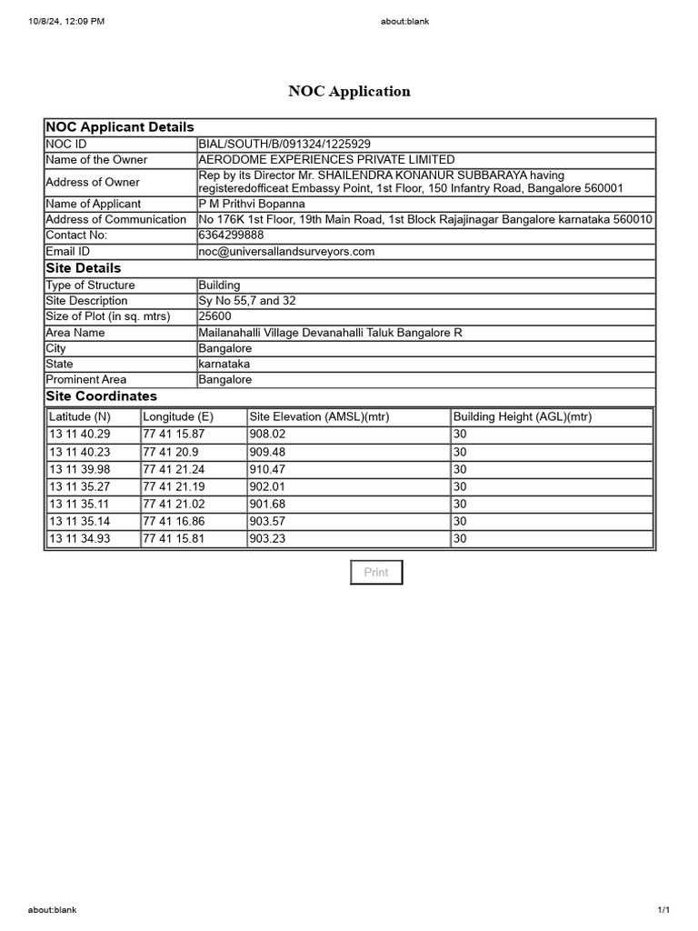 NOC Application Reapplied | PDF