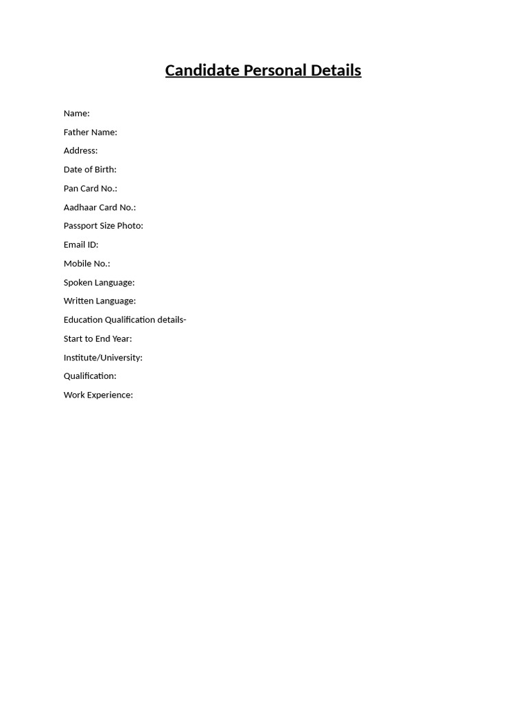 Candidate Details | PDF