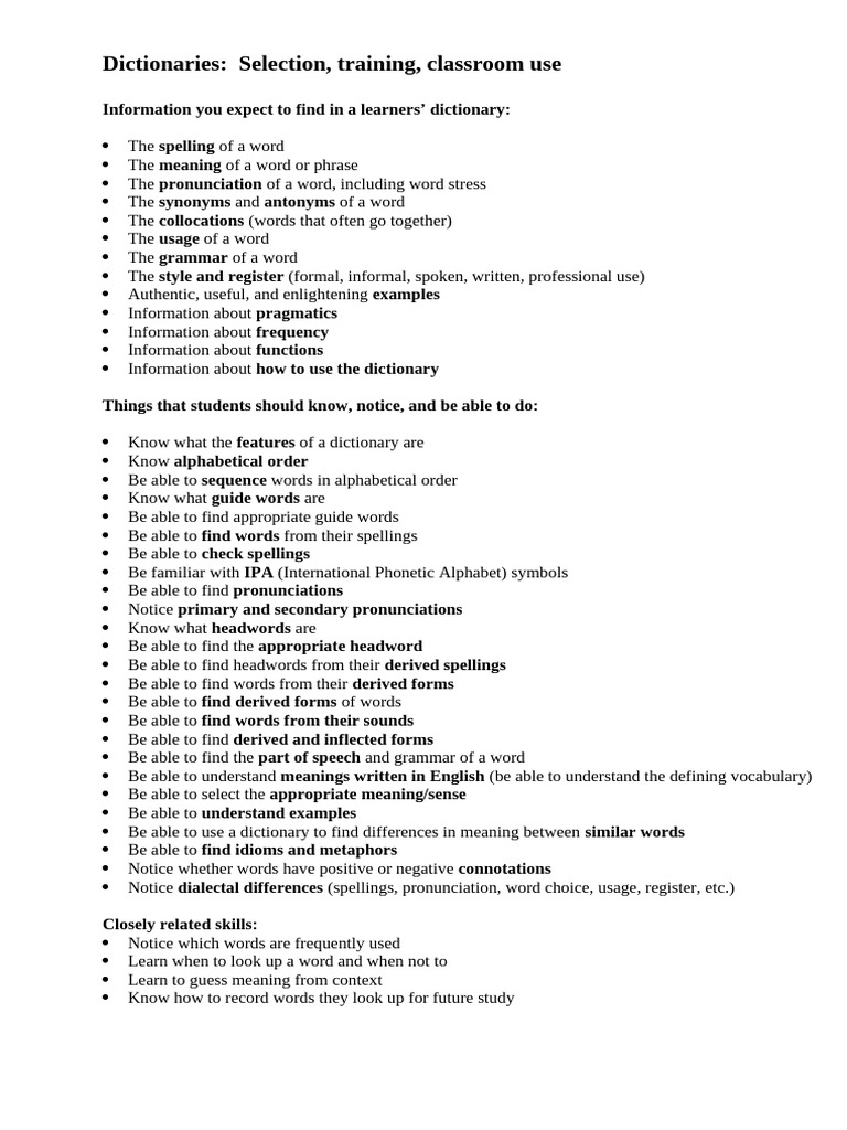 Effective Dictionary Use in Education | PDF | Orthography | Dictionary